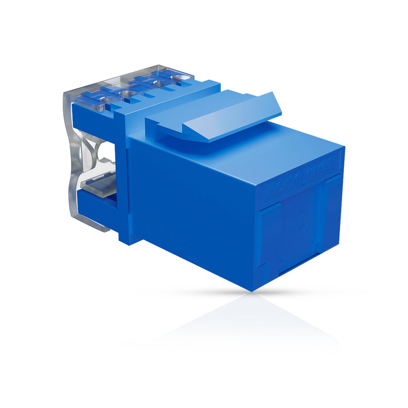 Cat6A UTP Keystone Jack Shuttered BLUE – Honeywell Connection